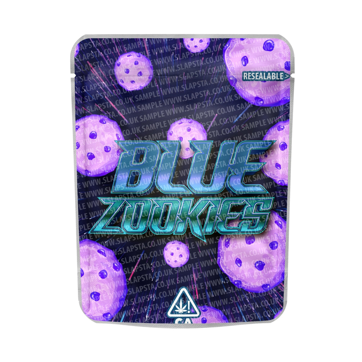 SLAPSTA - Blue Zookies Mylar Pouches Pre-Labeled