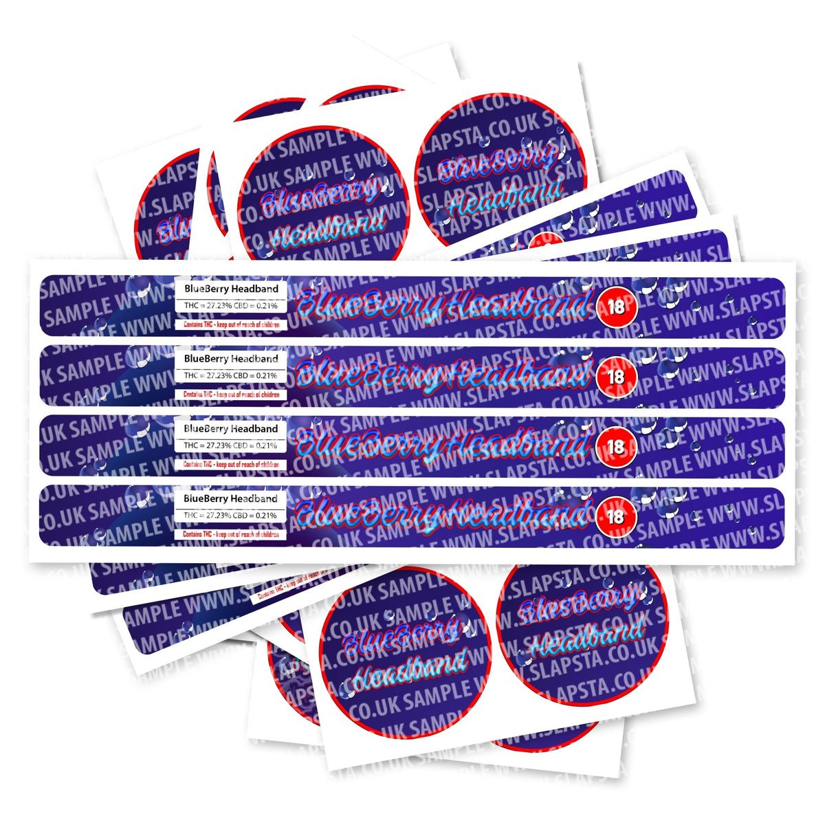 SLAPSTA - Blueberry Headband Pressitin Strain Labels