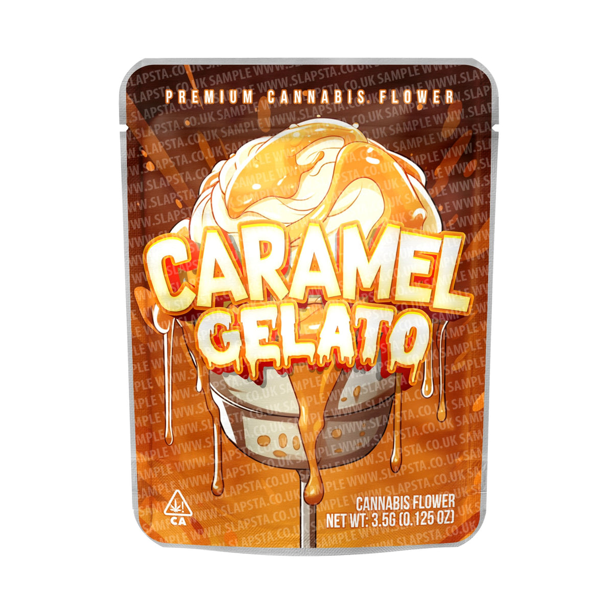SLAPSTA - Caramel Gelato Mylar Pouches Pre-Labeled