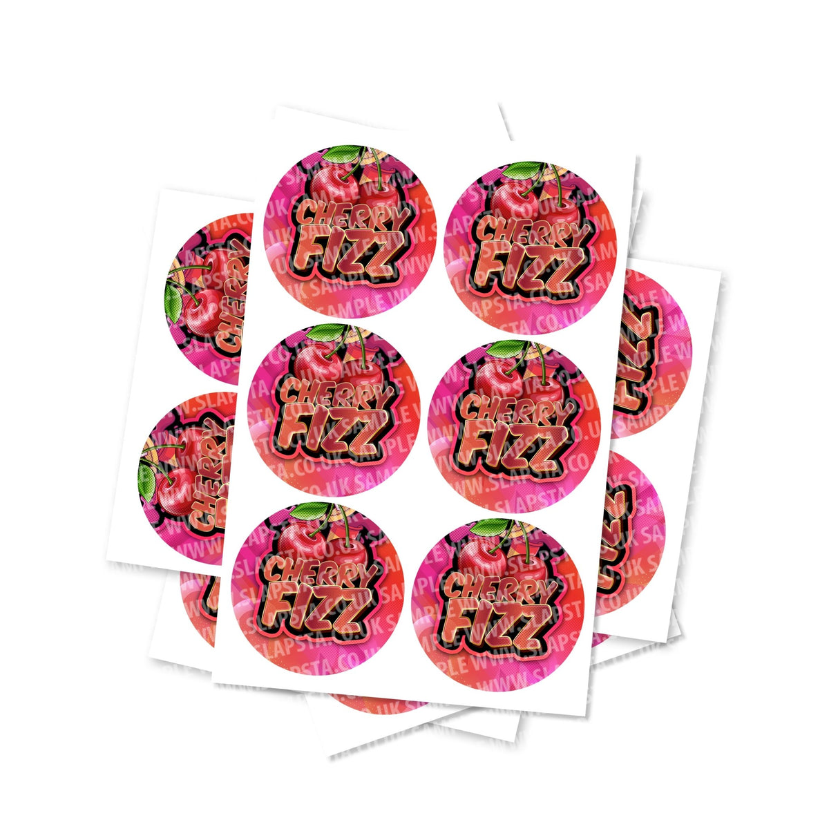 SLAPSTA - Cherry Fizz Circular Stickers