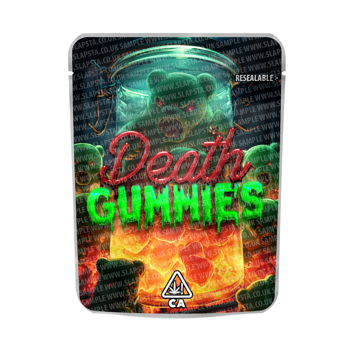 SLAPSTA - Death Gummies Mylar Pouches Pre-Labeled