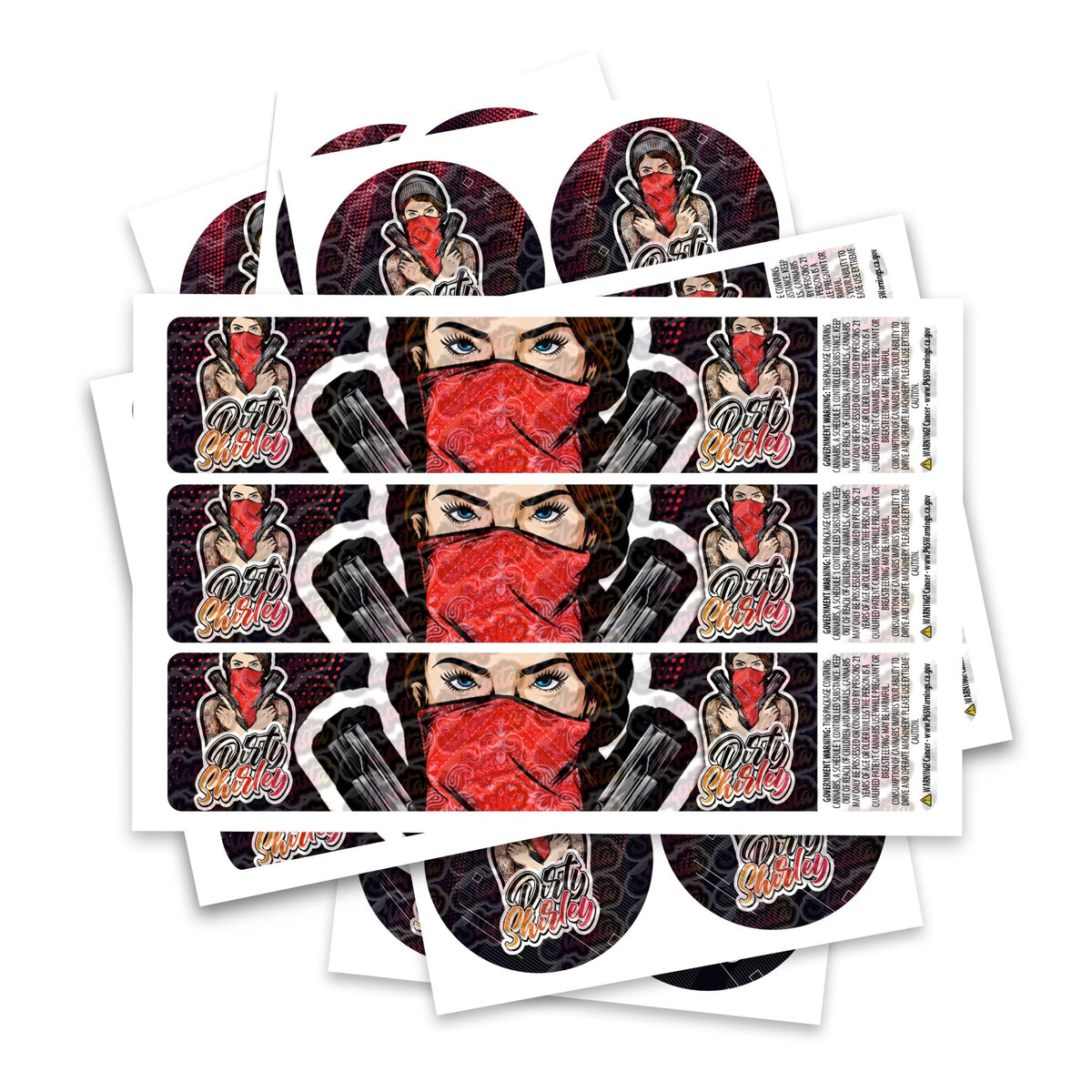 SLAPSTA - Dirty Shirley Glass Jar / Tamper Pot Label