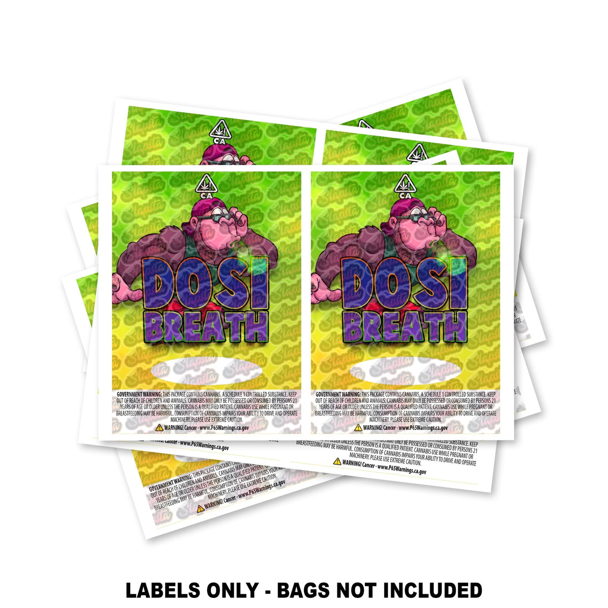 SLAPSTA - Dosi Breath Mylar Bag Labels ONLY