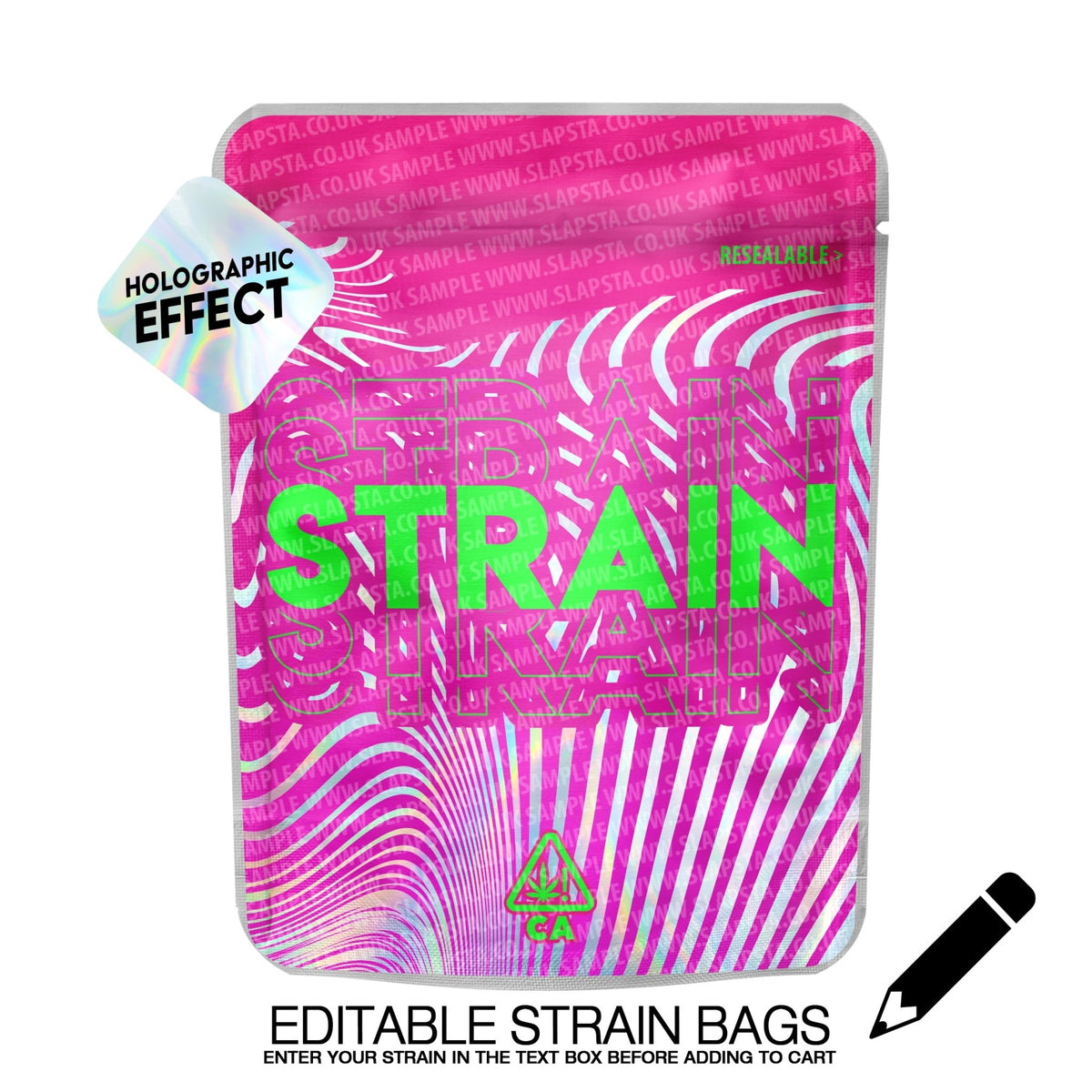 Editable Strain Bag Holographic Prism Mylar Bags | SLAPSTA