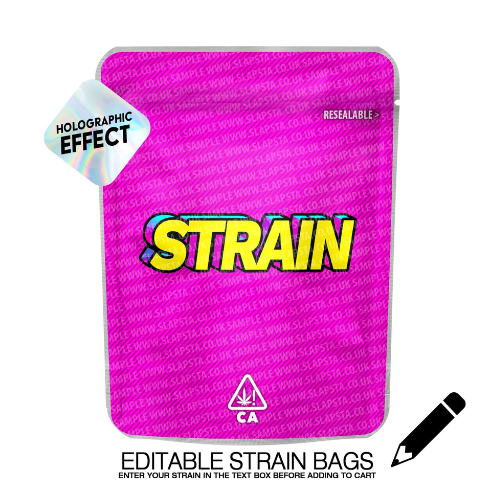 Editable Strain Bag Holographic Prism Mylar Bags | SLAPSTA