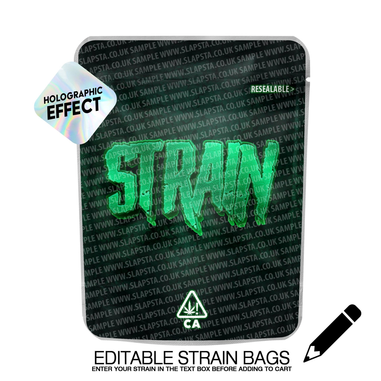 Editable Strain Bag Holographic Prism Mylar Bags | SLAPSTA