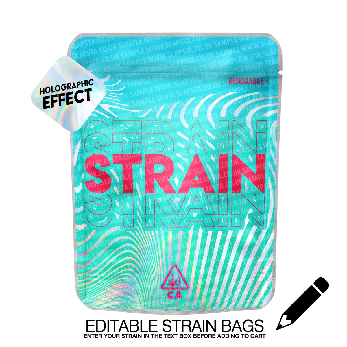Editable Strain Bag Holographic Prism Mylar Bags | SLAPSTA