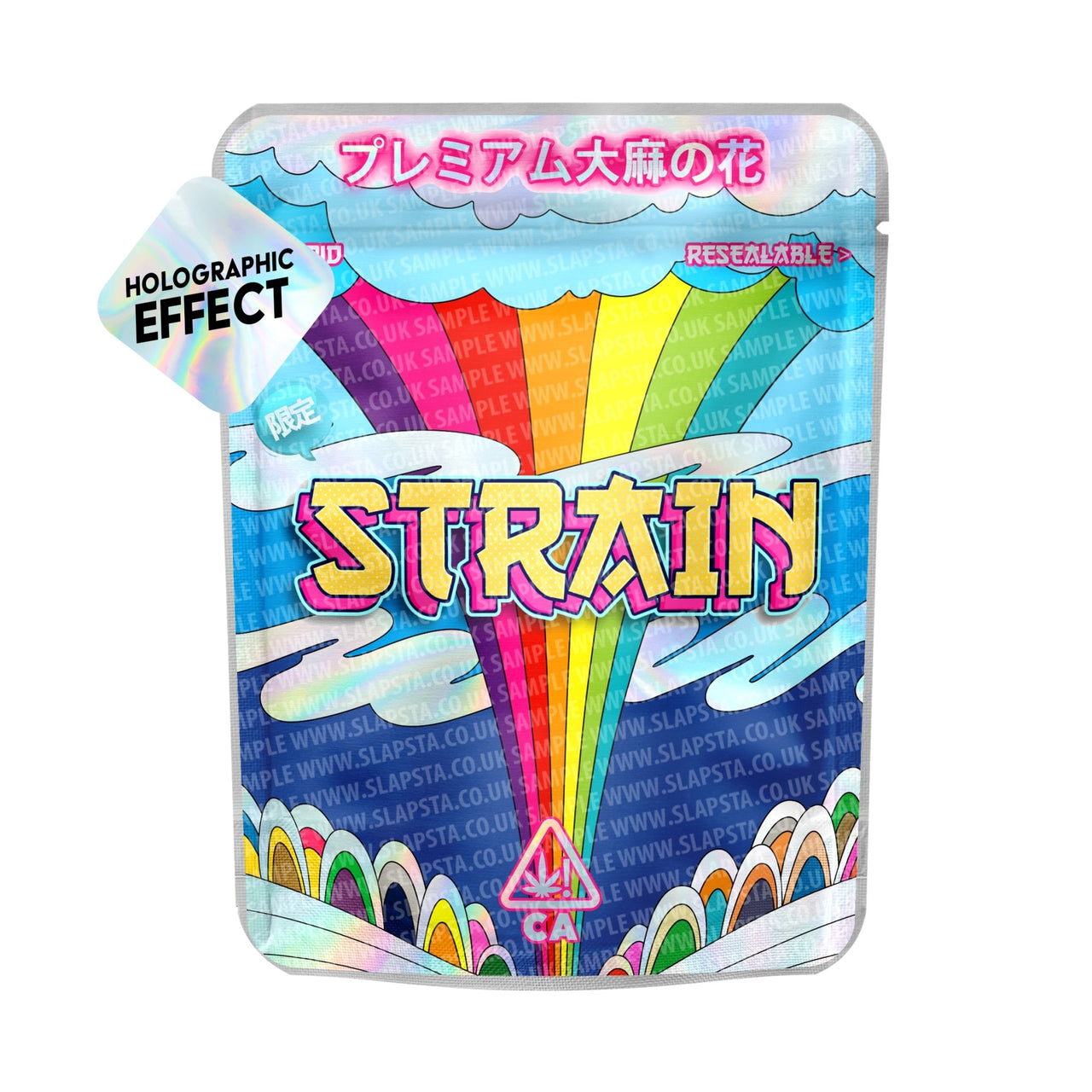 Editable Strain Bag Holographic Prism Mylar Bags | SLAPSTA