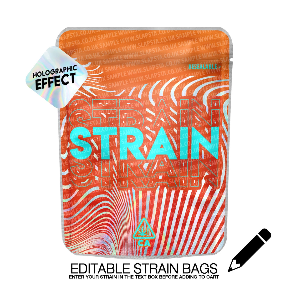 Editable Strain Bag Holographic Prism Mylar Bags | SLAPSTA