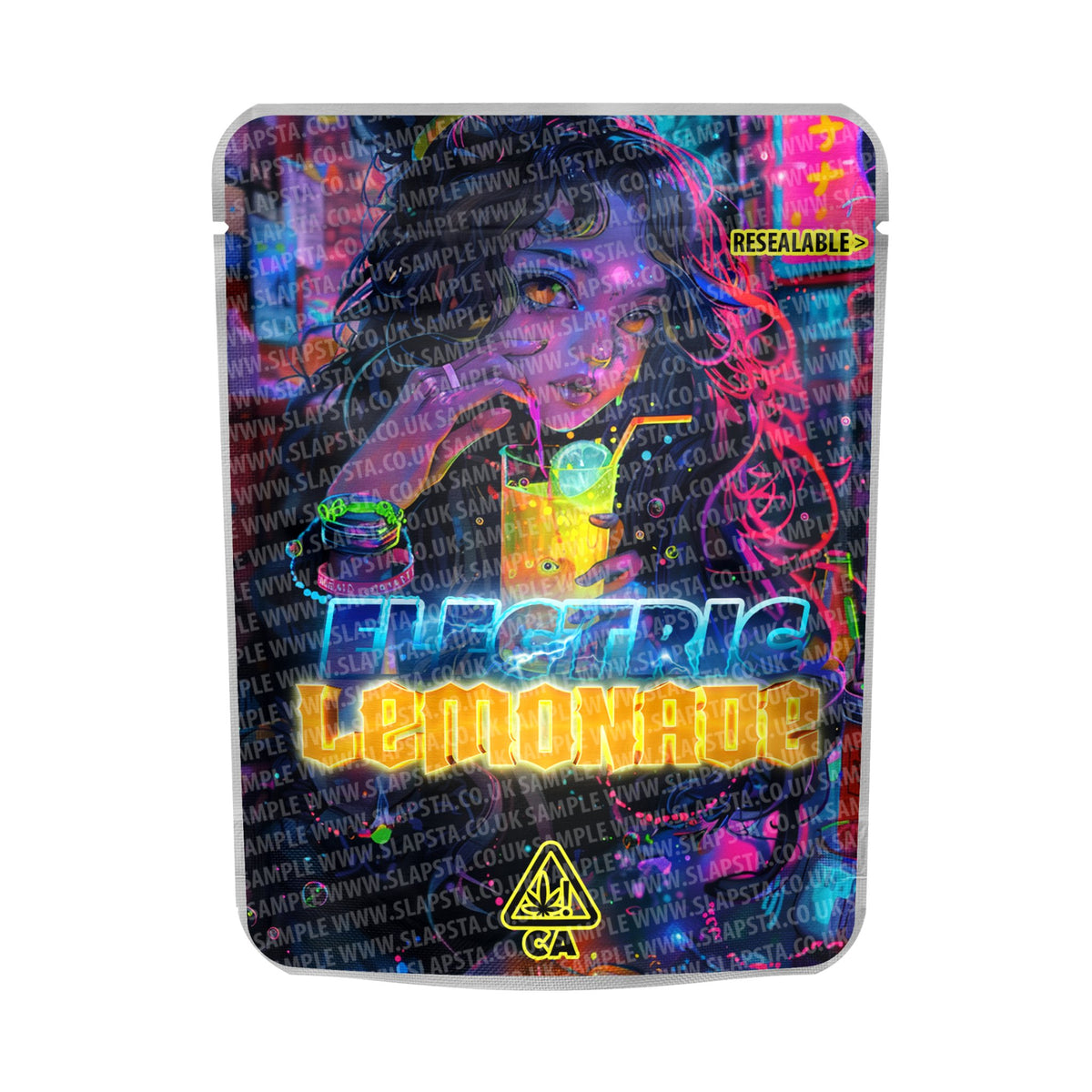 SLAPSTA - Electric Lemonade Mylar Pouches Pre-Labeled