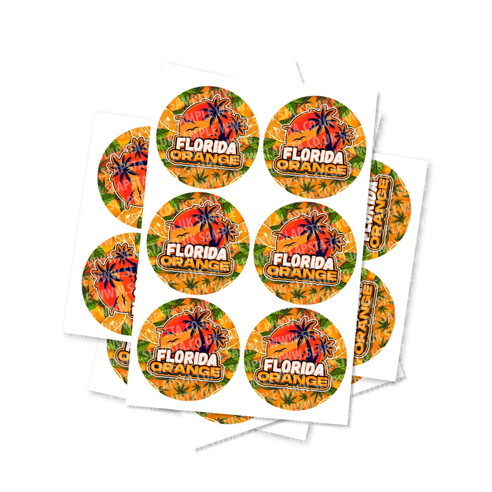 SLAPSTA - Florida Orange Circular Stickers