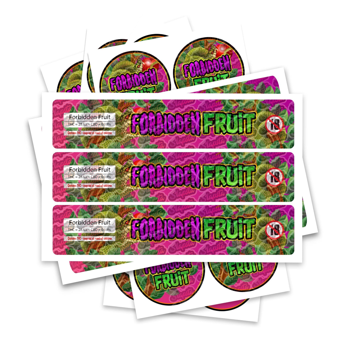 SLAPSTA - Forbidden Fruit Glass Jar / Tamper Pot Labels