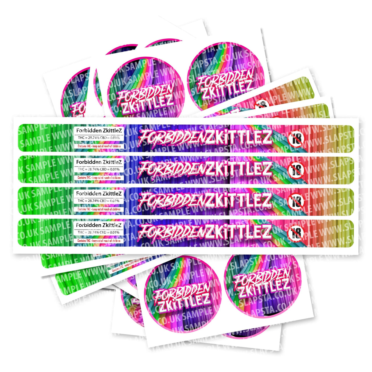 SLAPSTA - Forbidden Zkittlez Pressitin Strain Labels