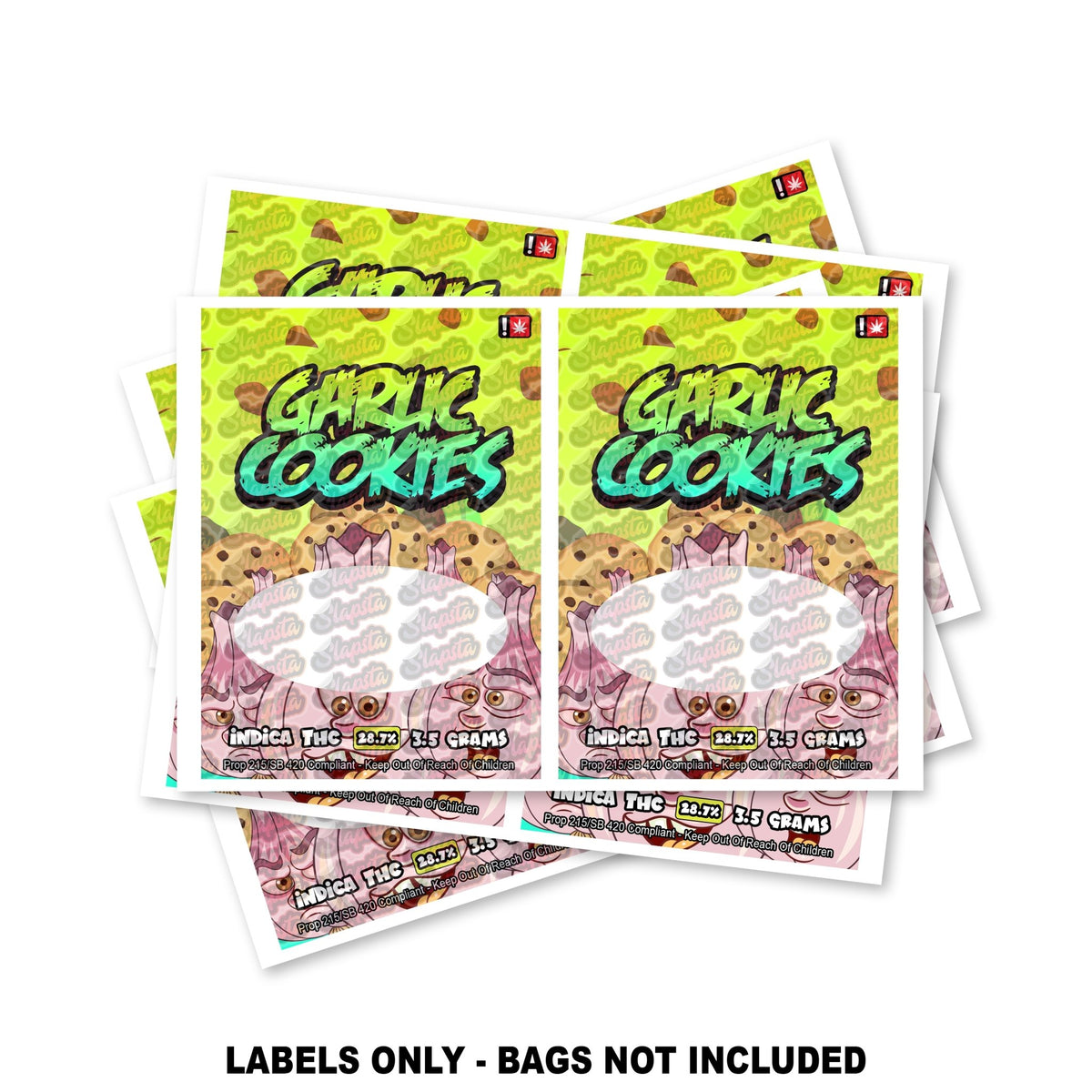 SLAPSTA - Garlic Cookies Mylar Bag Labels ONLY