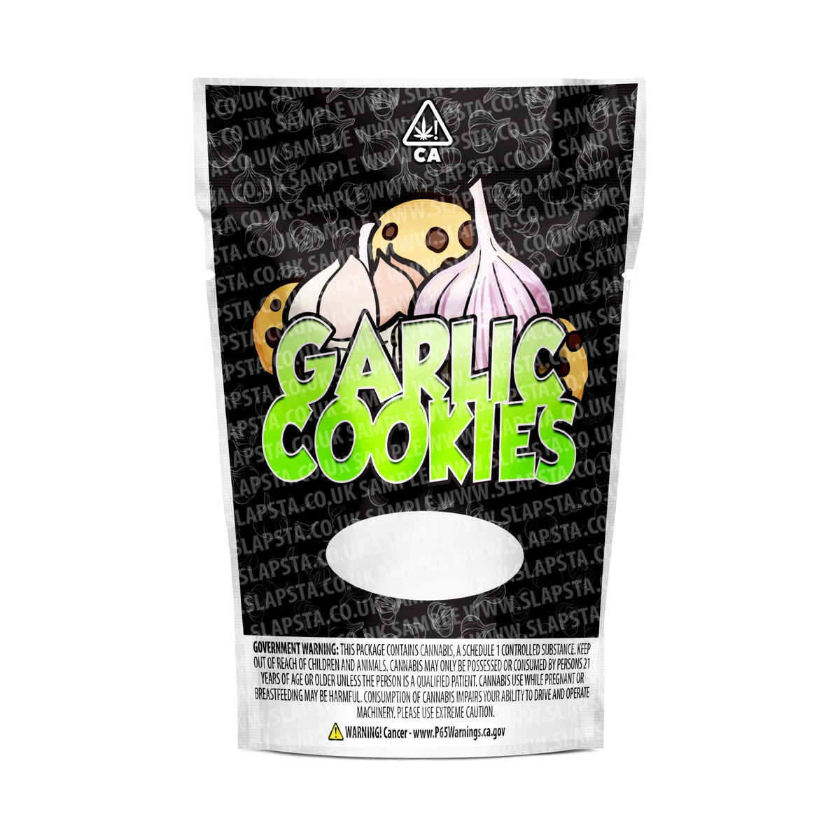 SLAPSTA - Garlic Cookies Mylar Pouches Pre-Labeled