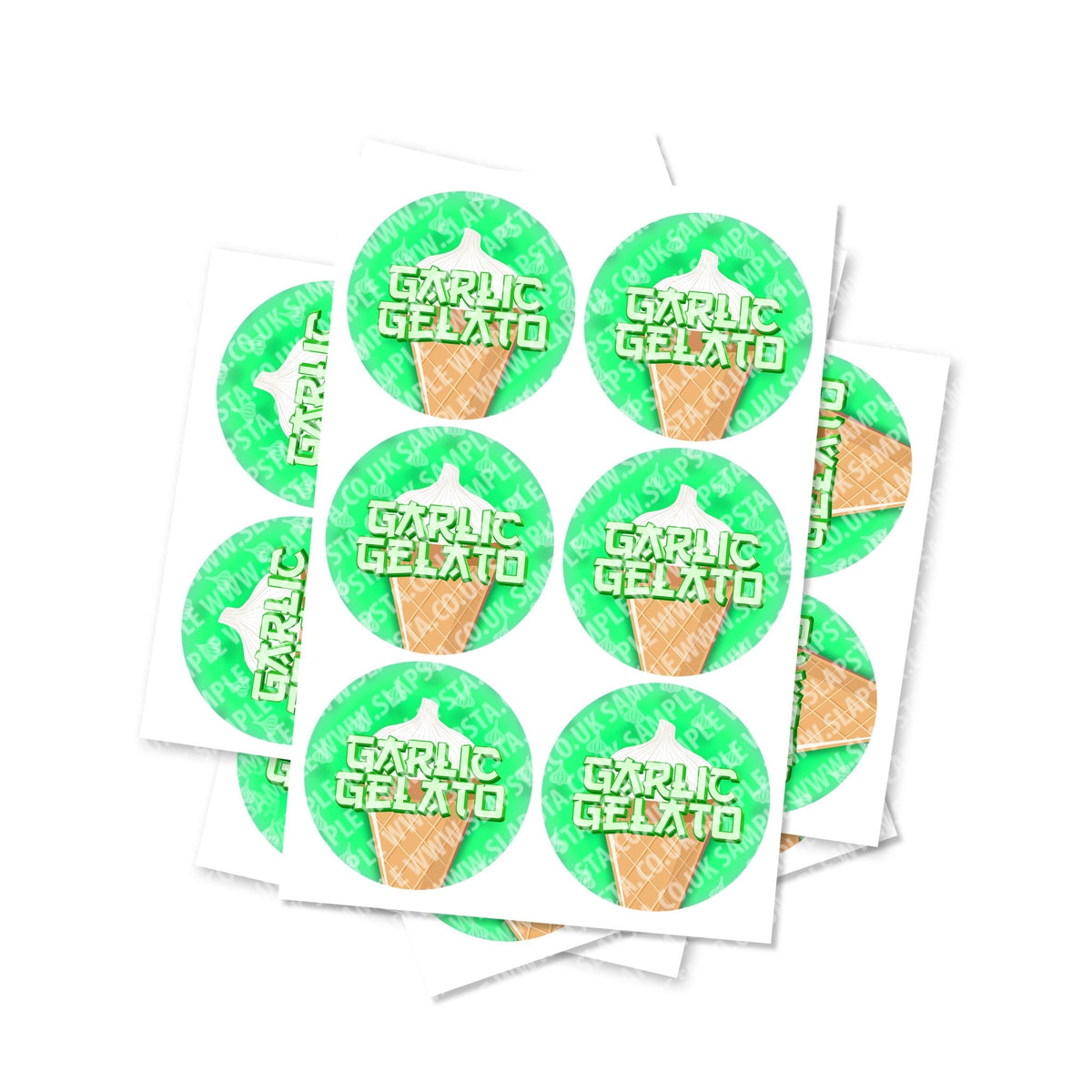 SLAPSTA - Garlic Gelato Circular Stickers
