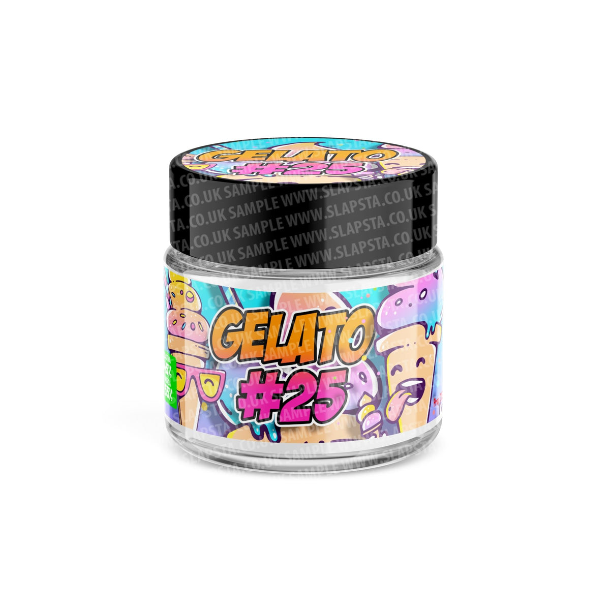 SLAPSTA - Gelato 25 Glass Jars Pre-Labeled