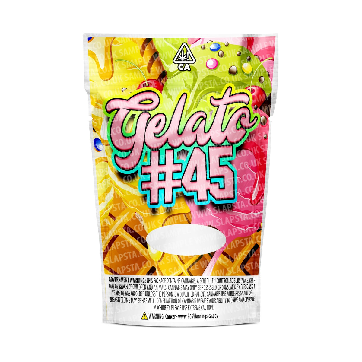 SLAPSTA - Gelato 45 Mylar Pouches Pre-Labeled