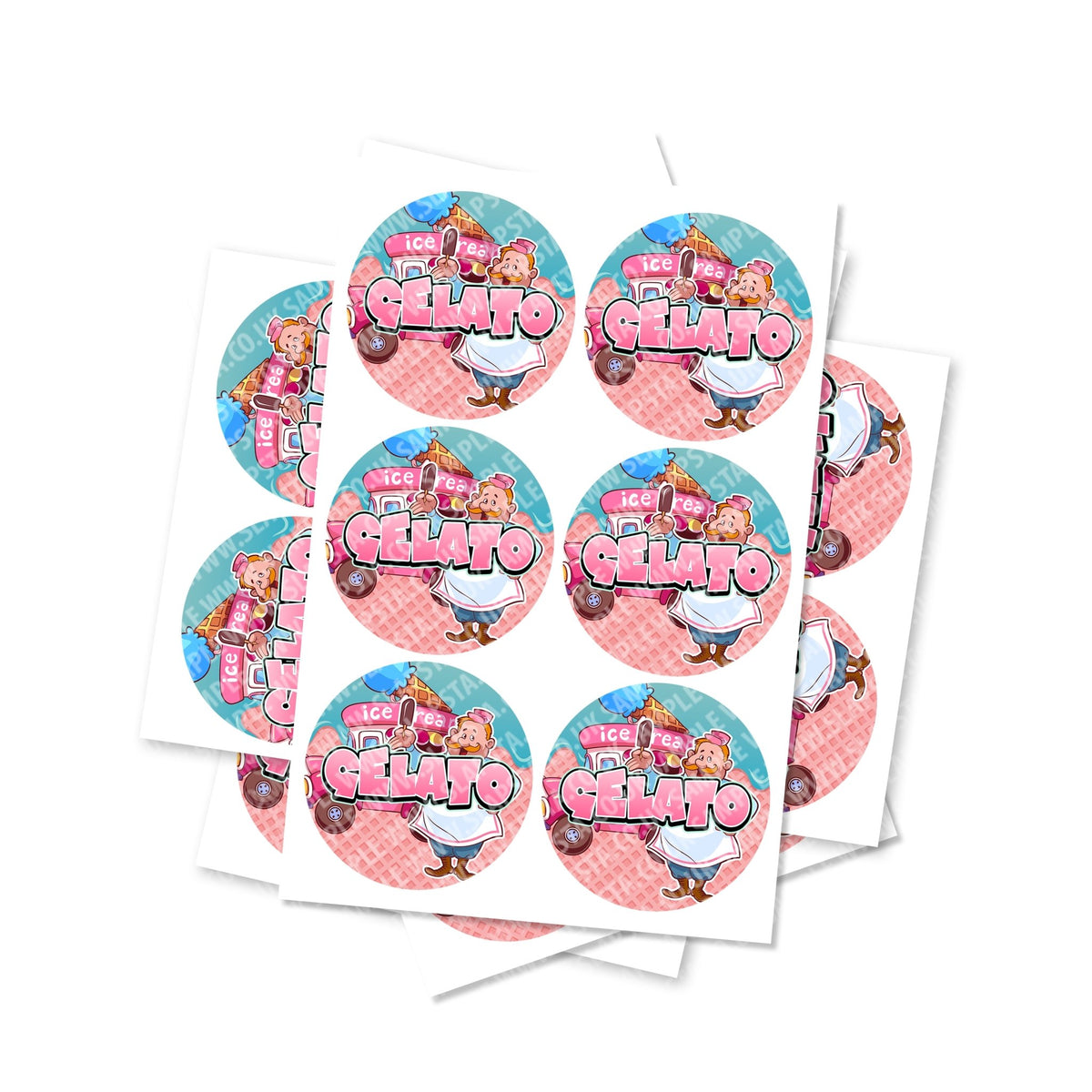 SLAPSTA - Gelato Circular Stickers