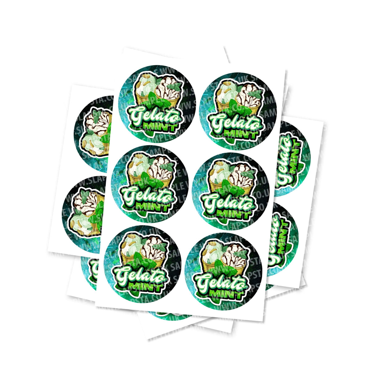 SLAPSTA - Gelato Mint Circular Stickers