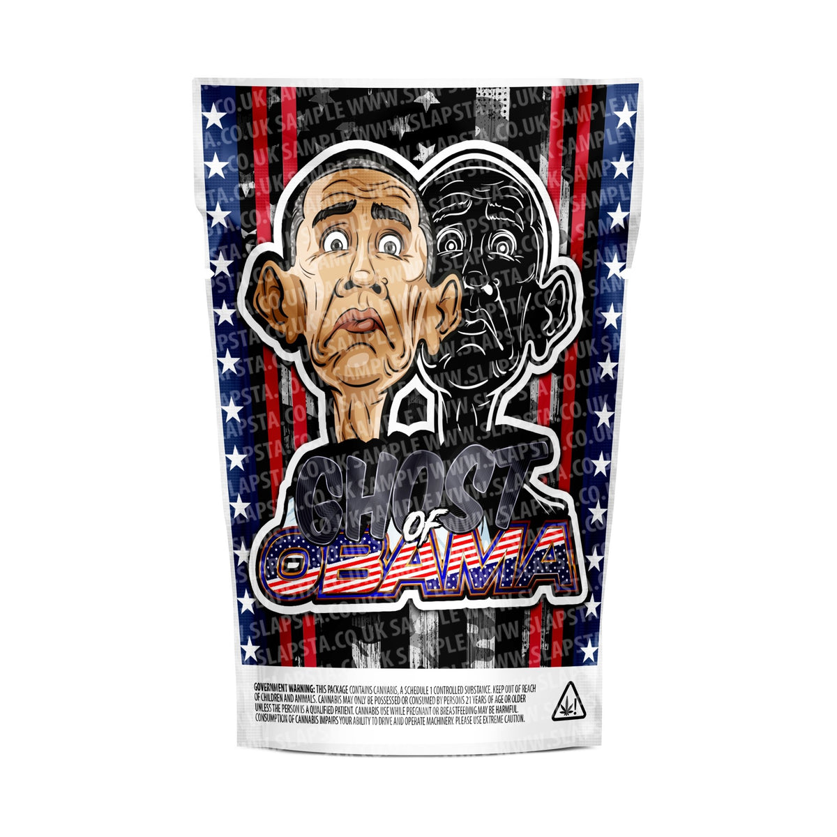 SLAPSTA - Ghost Of Obama Mylar Pouches Pre-Labeled