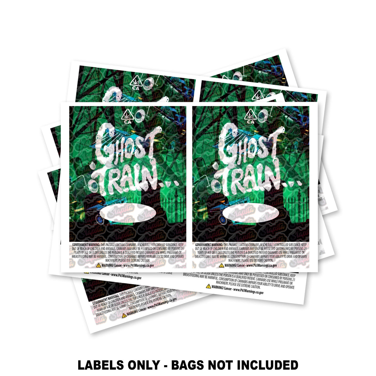 SLAPSTA - Ghost Train Mylar Bag Labels ONLY