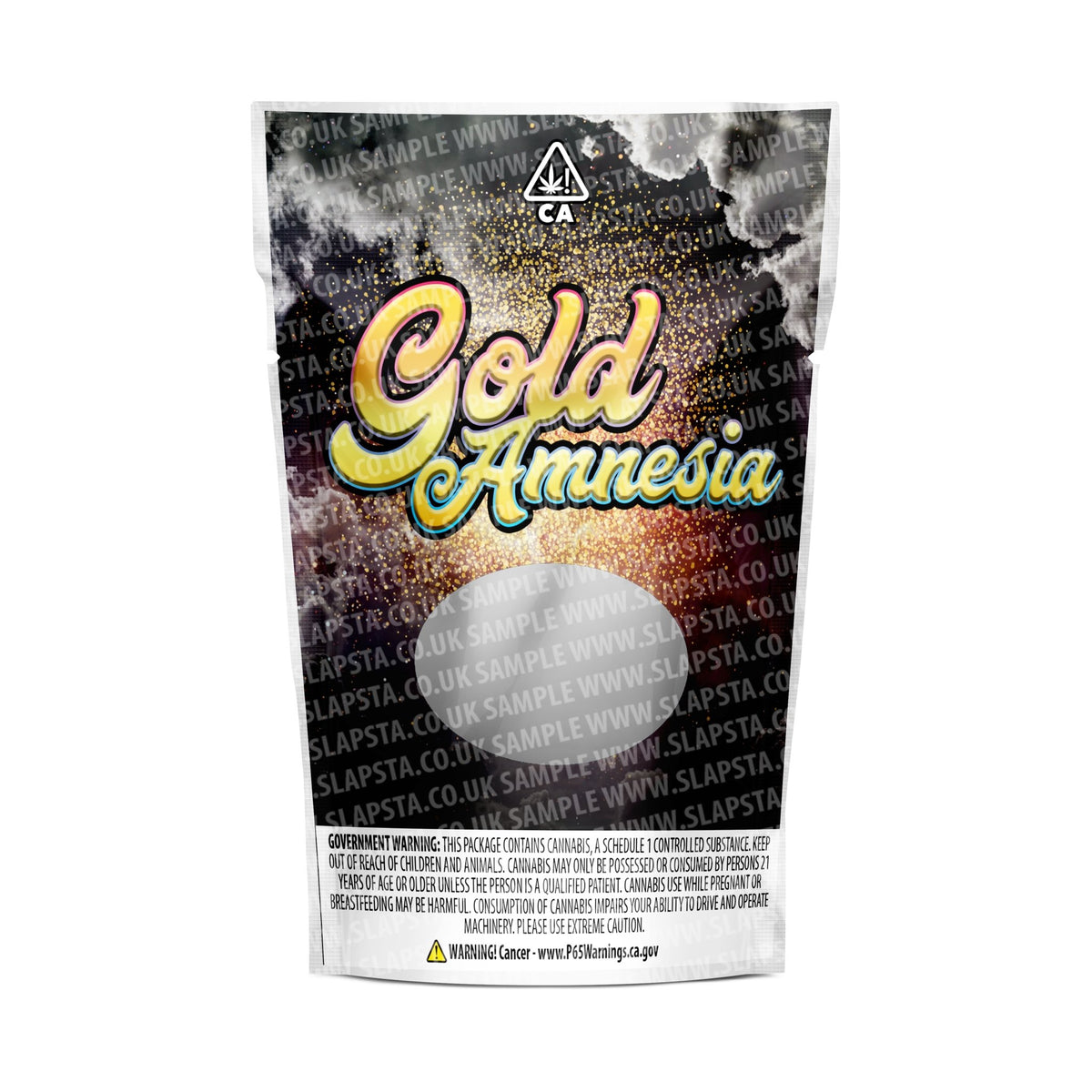 SLAPSTA - Gold Amnesia Mylar Pouches Pre-Labeled