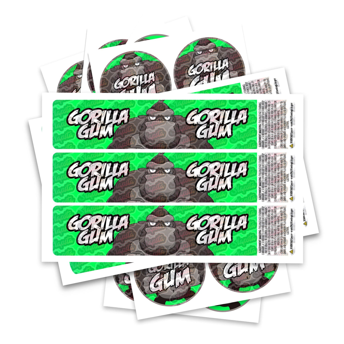 SLAPSTA - Gorilla Gum Glass Jar / Tamper Pot Label