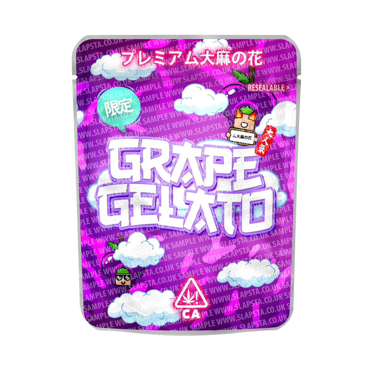 SLAPSTA - Grape Gelato Mylar Pouches Pre-Labeled