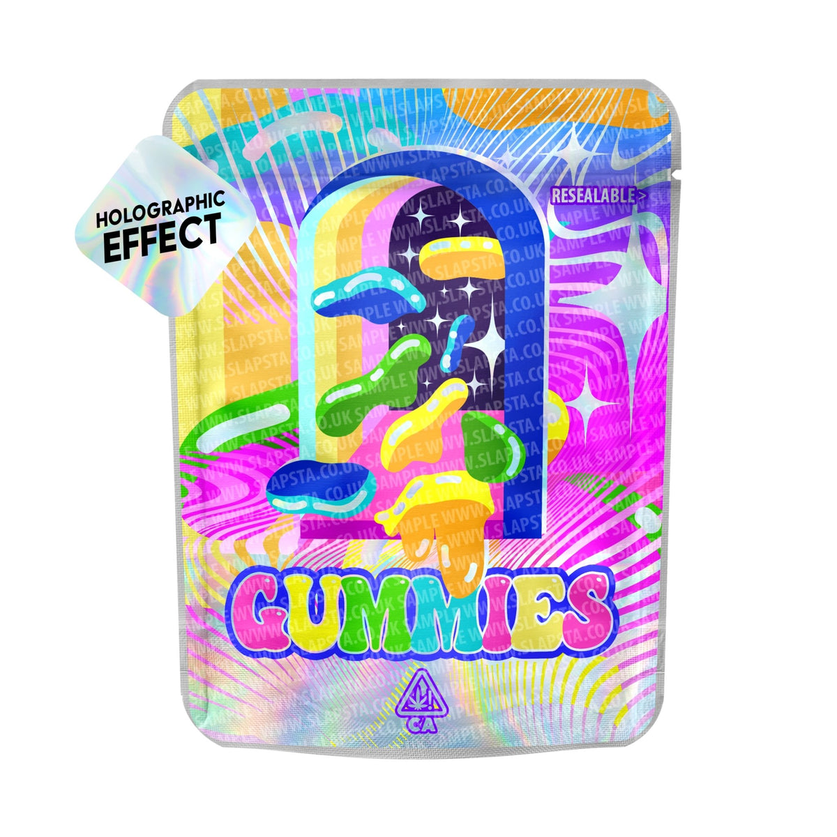 Gummies Holographic Prism Mylar Bags | SLAPSTA