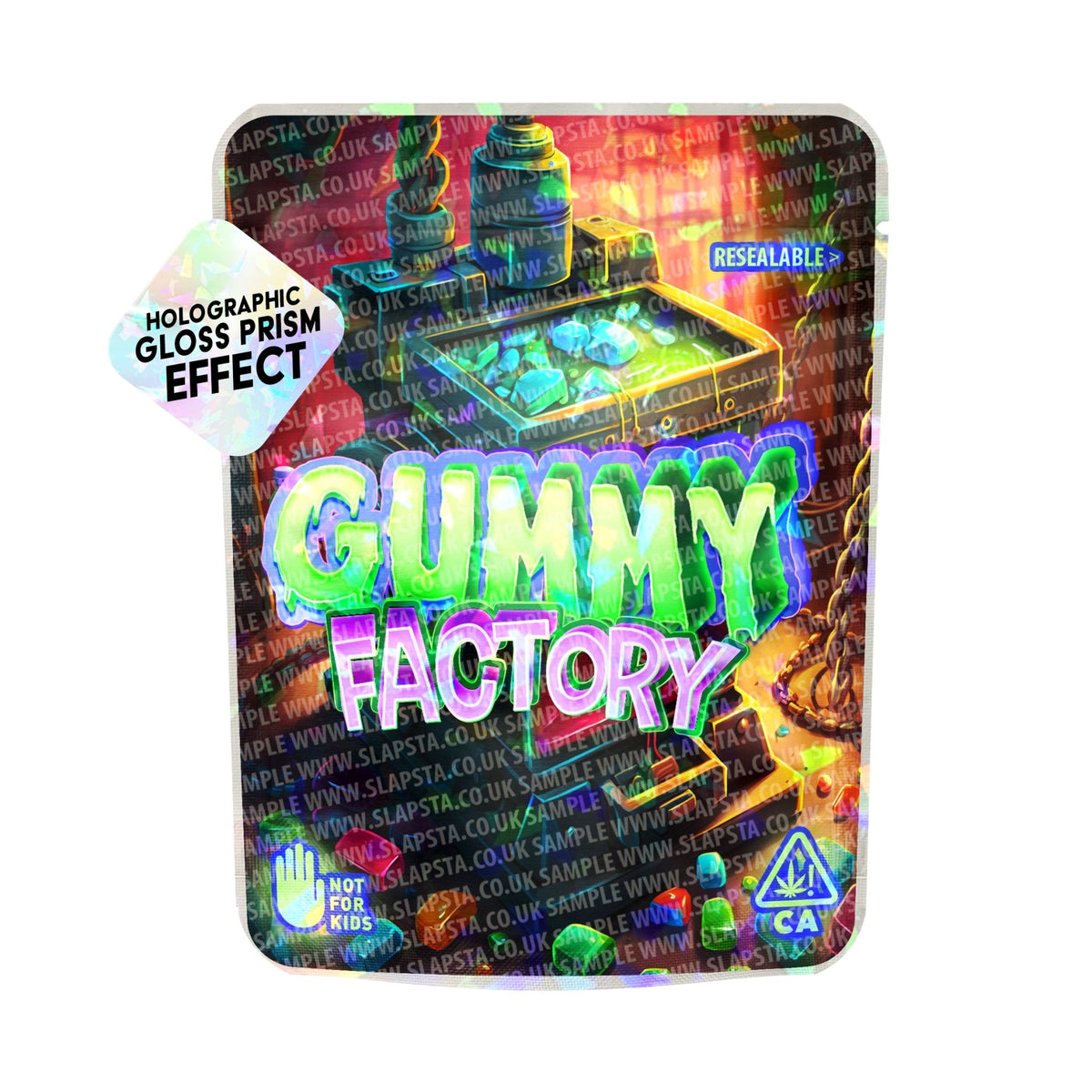 Gummy Factory Holographic Prism Mylar Bags | SLAPSTA