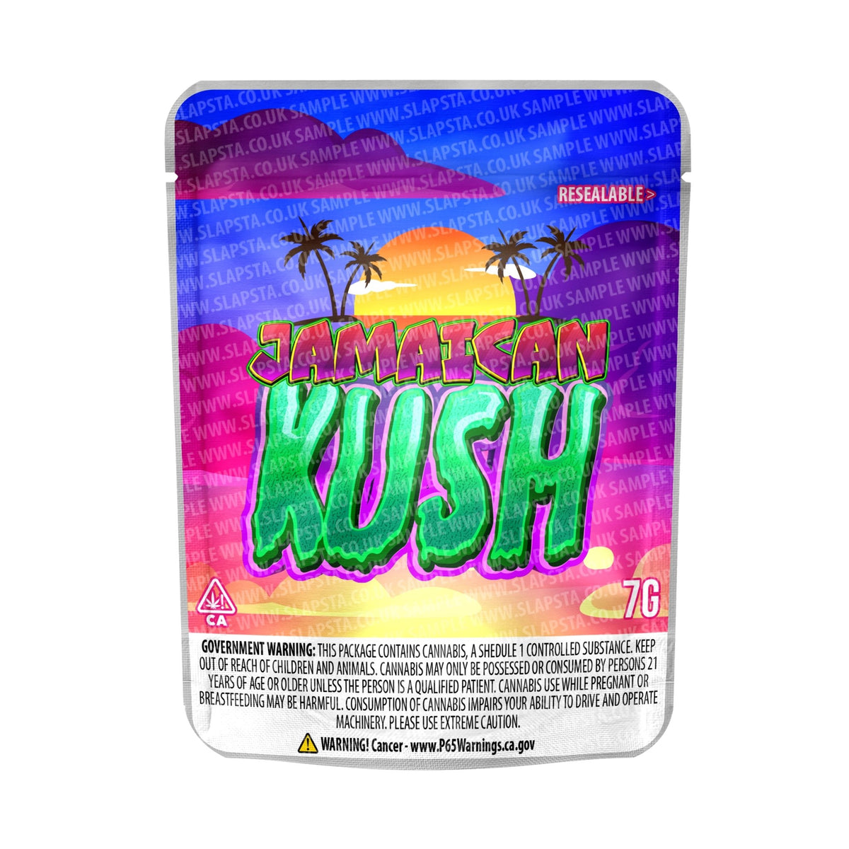 SLAPSTA - Jamaican Kush Mylar Pouches Pre-Labeled