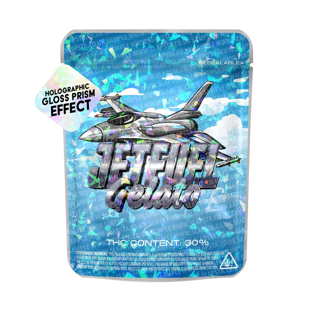 Jet fuel Gelato Holographic Prism Mylar Bags | SLAPSTA