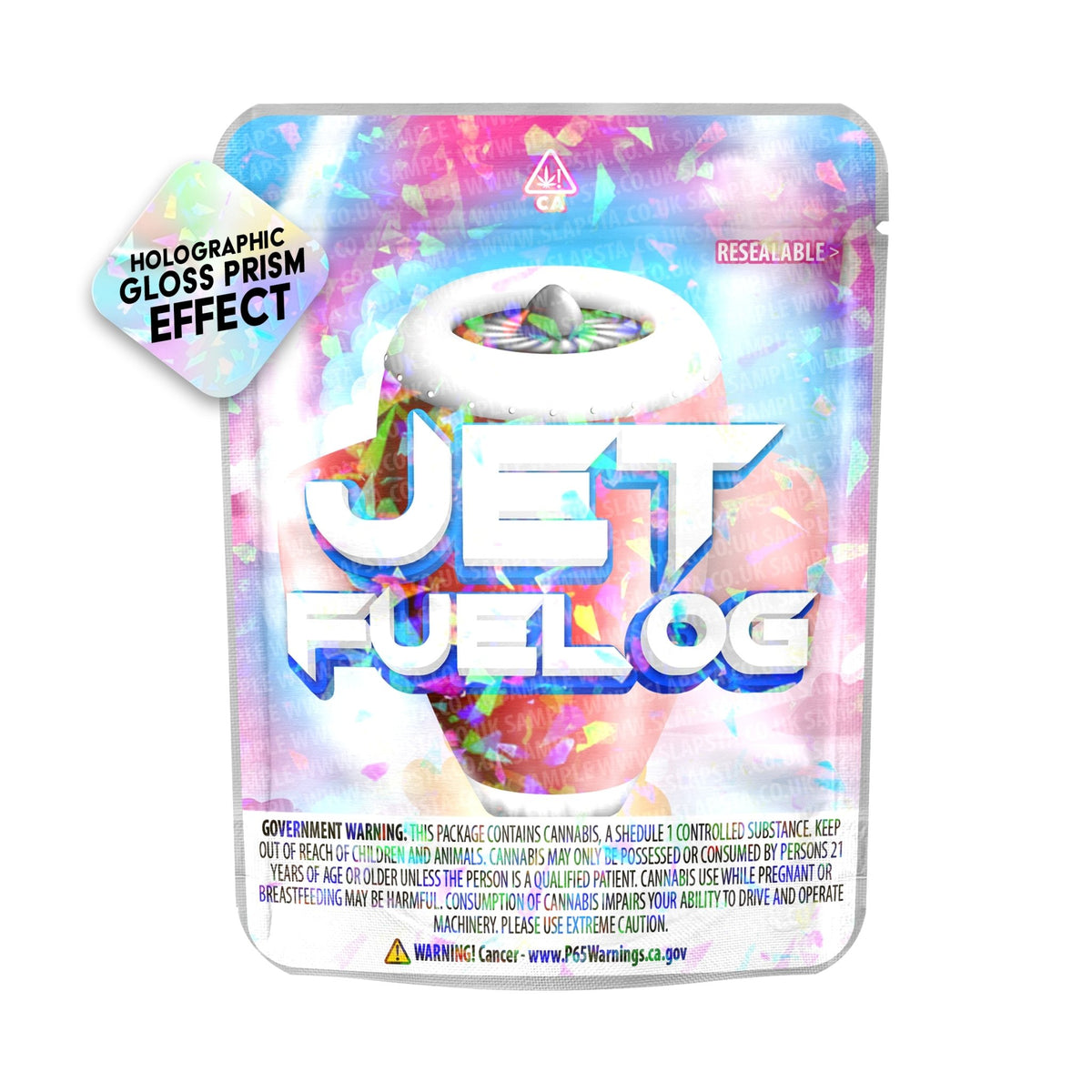 Jet Fuel OG Holographic Prism Mylar Bags | SLAPSTA