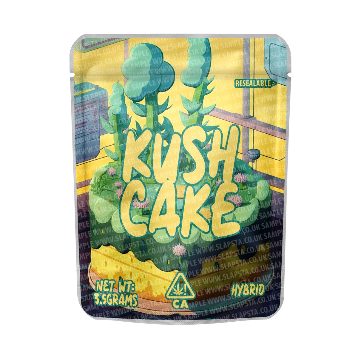 SLAPSTA - Kush Cake Mylar Pouches Pre-Labeled