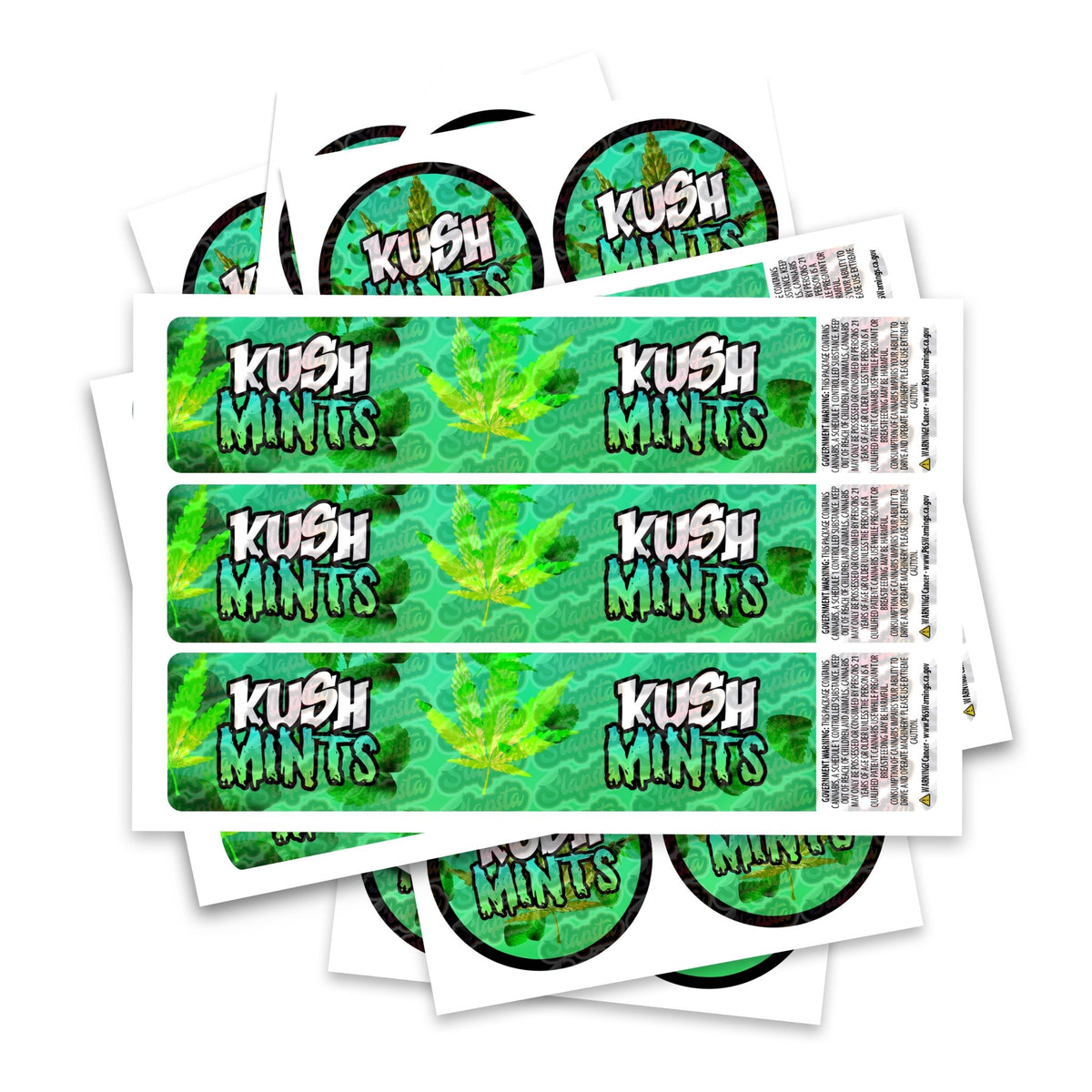 SLAPSTA - Kush Mints Glass Jar / Tamper Pot Label