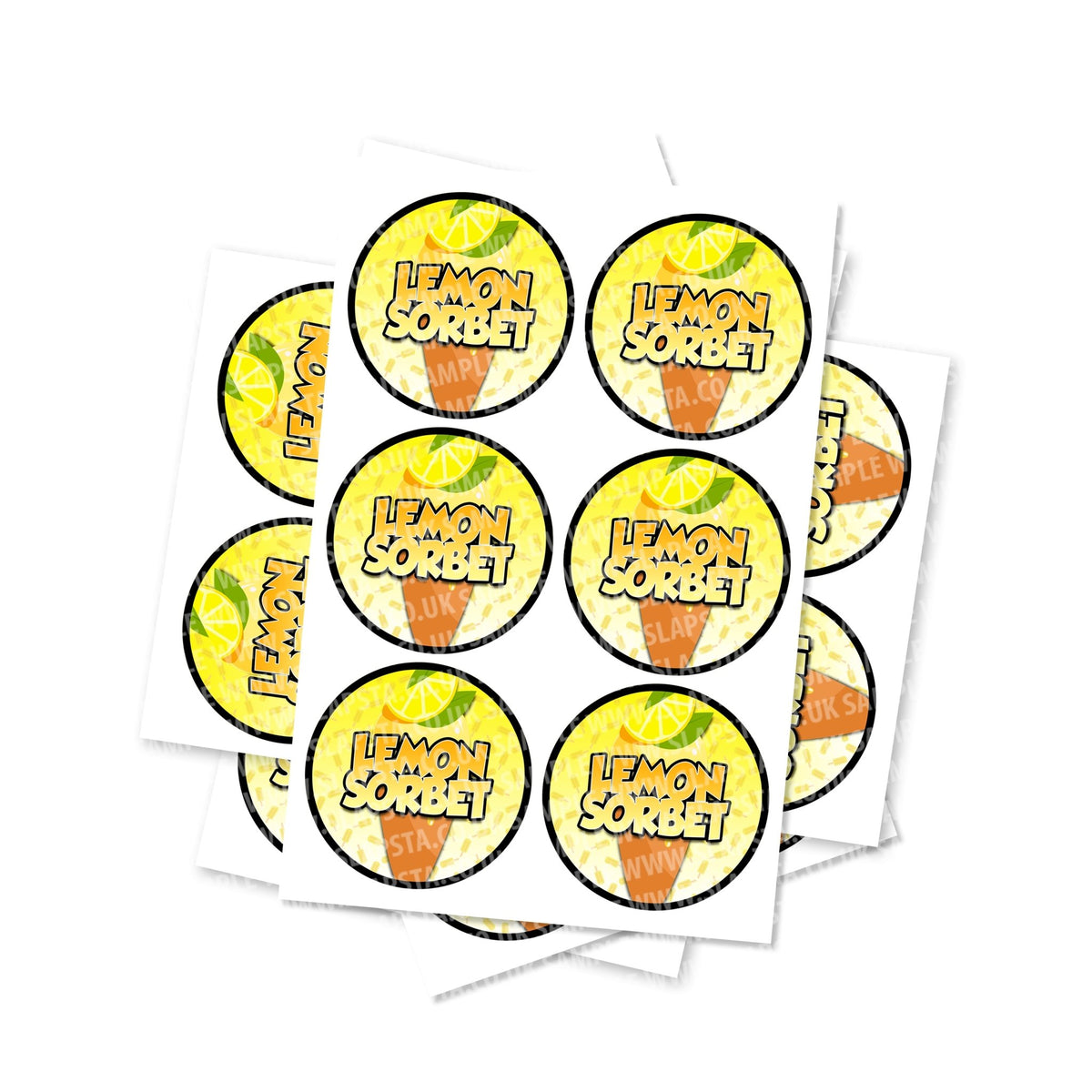 SLAPSTA - Lemon Sorbet Circular Stickers