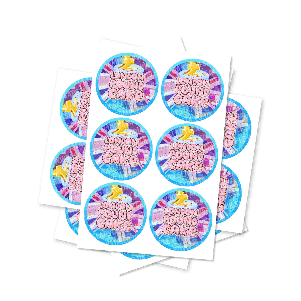 SLAPSTA - London Pound Cake Circular Stickers