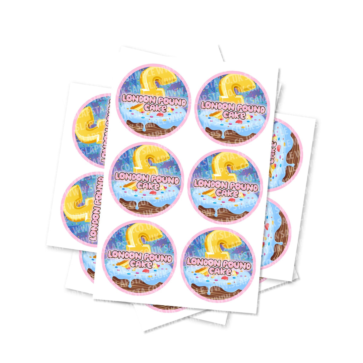 SLAPSTA - London Pound Cake Circular Stickers