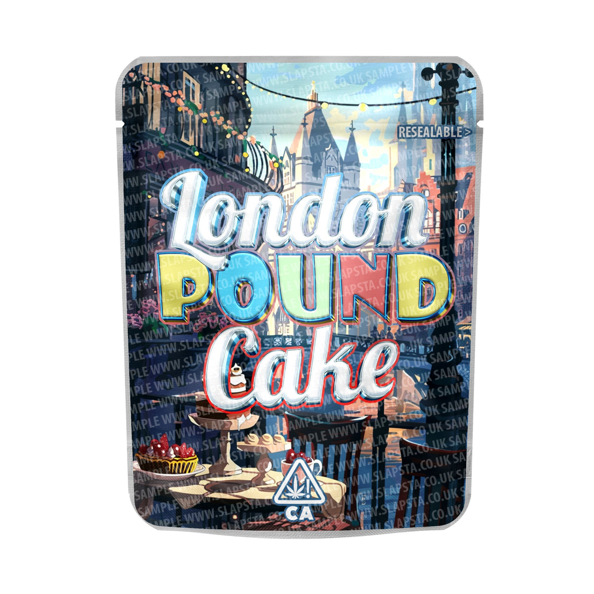 SLAPSTA - London Pound Cake Mylar Pouches Pre-Labeled