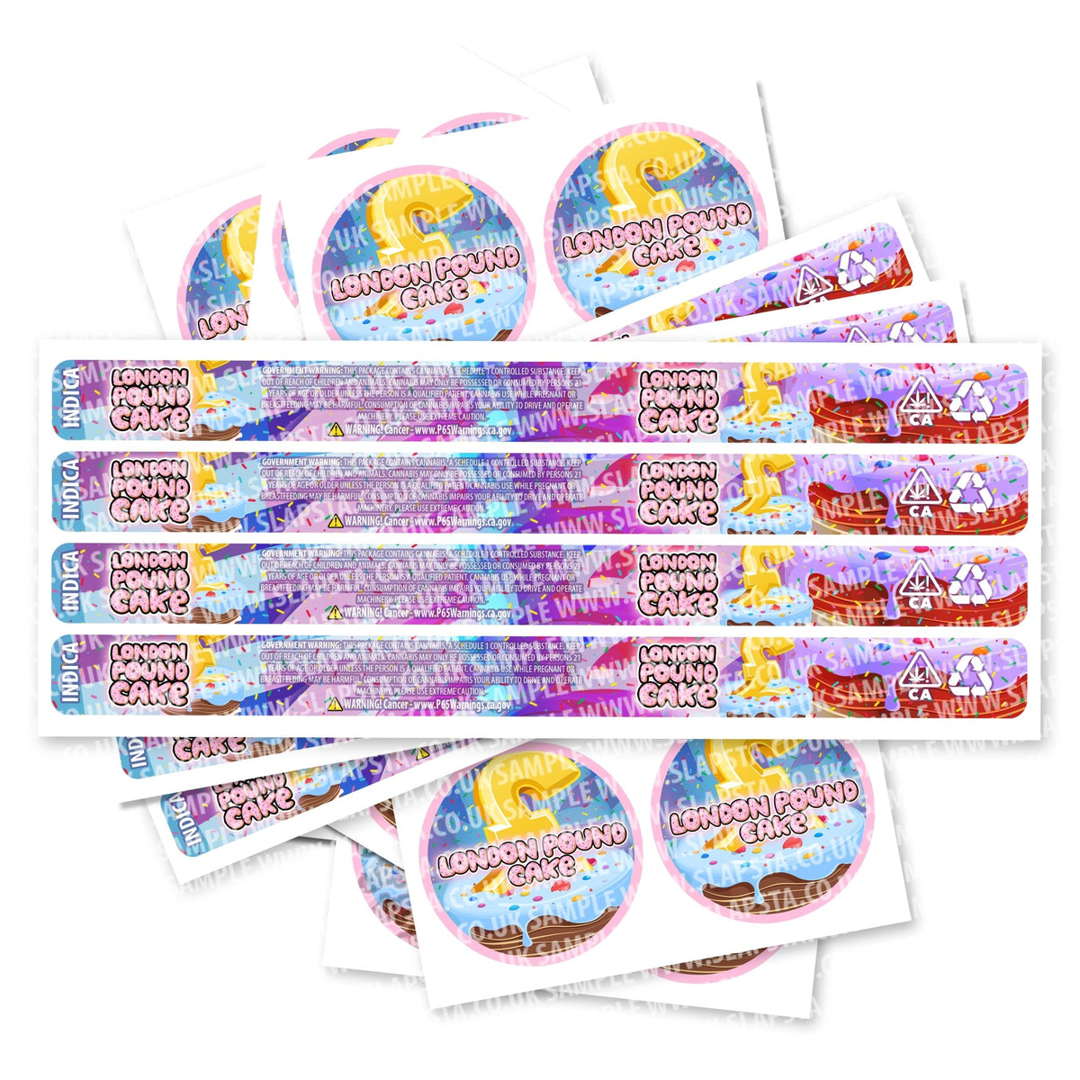 SLAPSTA - London Pound Cake Pressitin Strain Labels