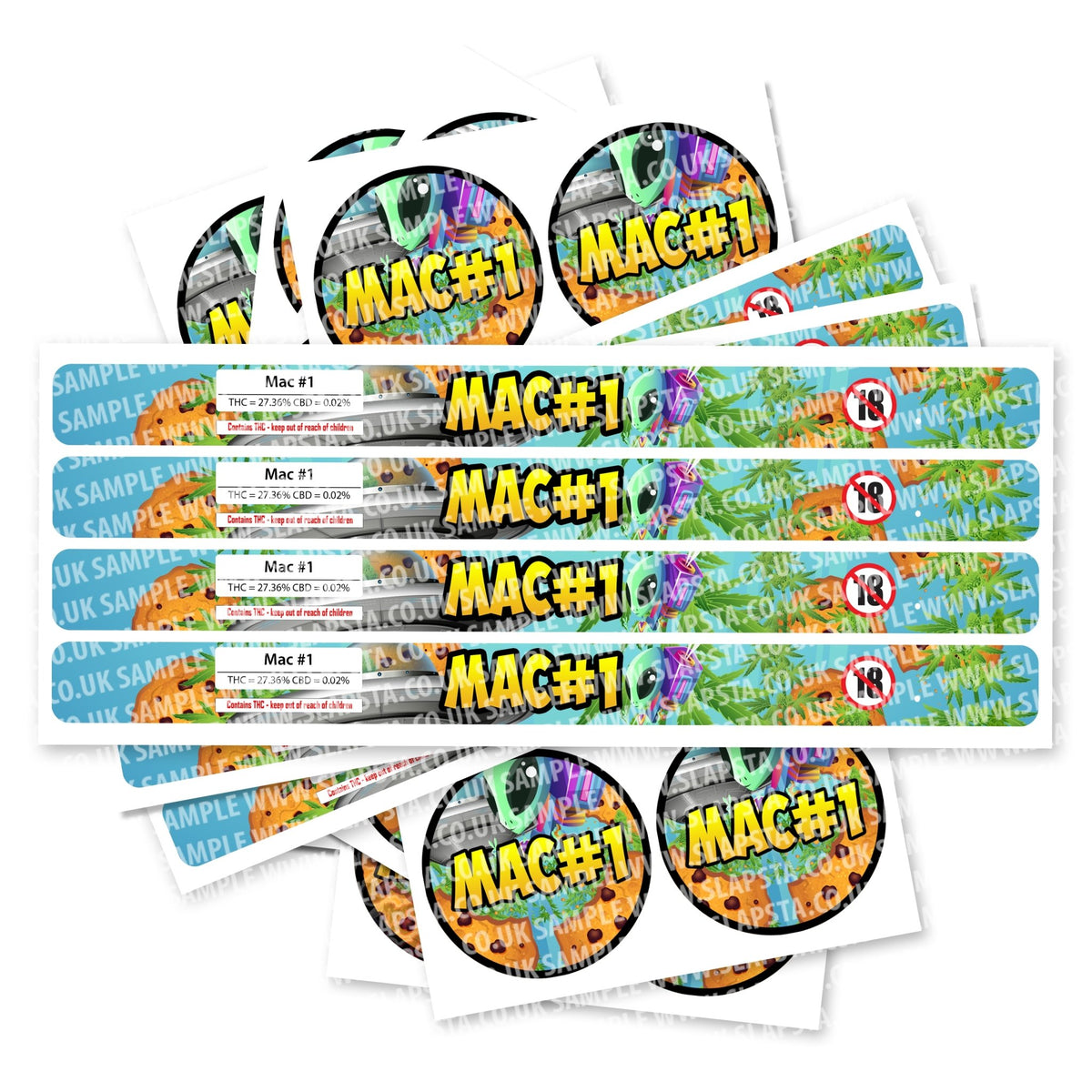 SLAPSTA - Mac #1 Pressitin Strain Labels