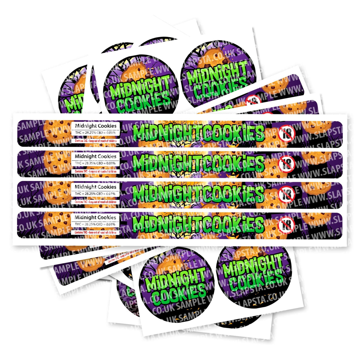SLAPSTA - Midnight Cookies Pressitin Strain Labels