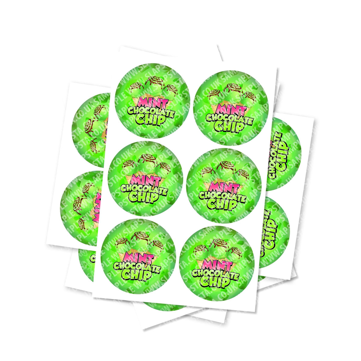 SLAPSTA - Mint Chocolate Chip Circular Stickers
