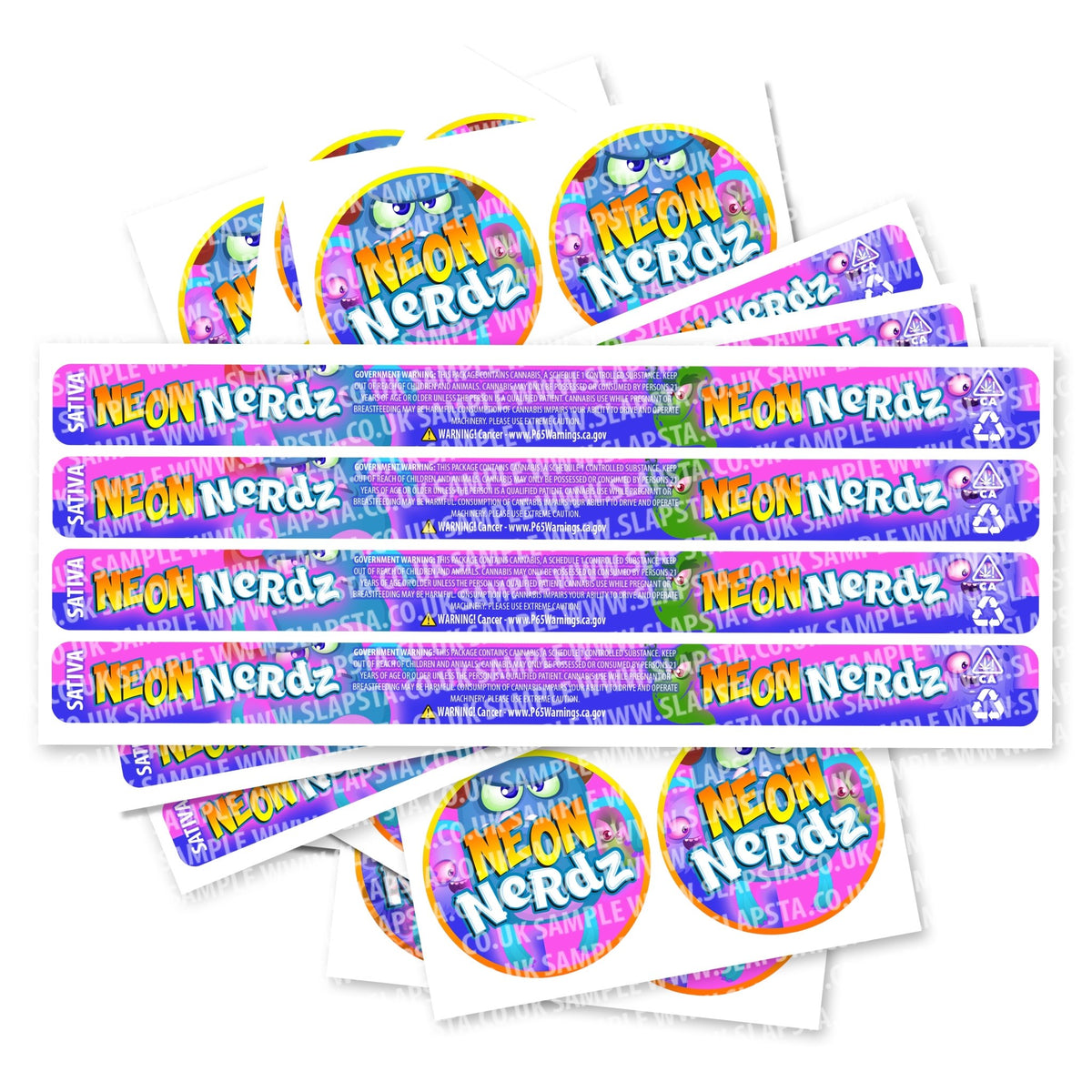 SLAPSTA - Neon Nerdz Pressitin Strain Labels