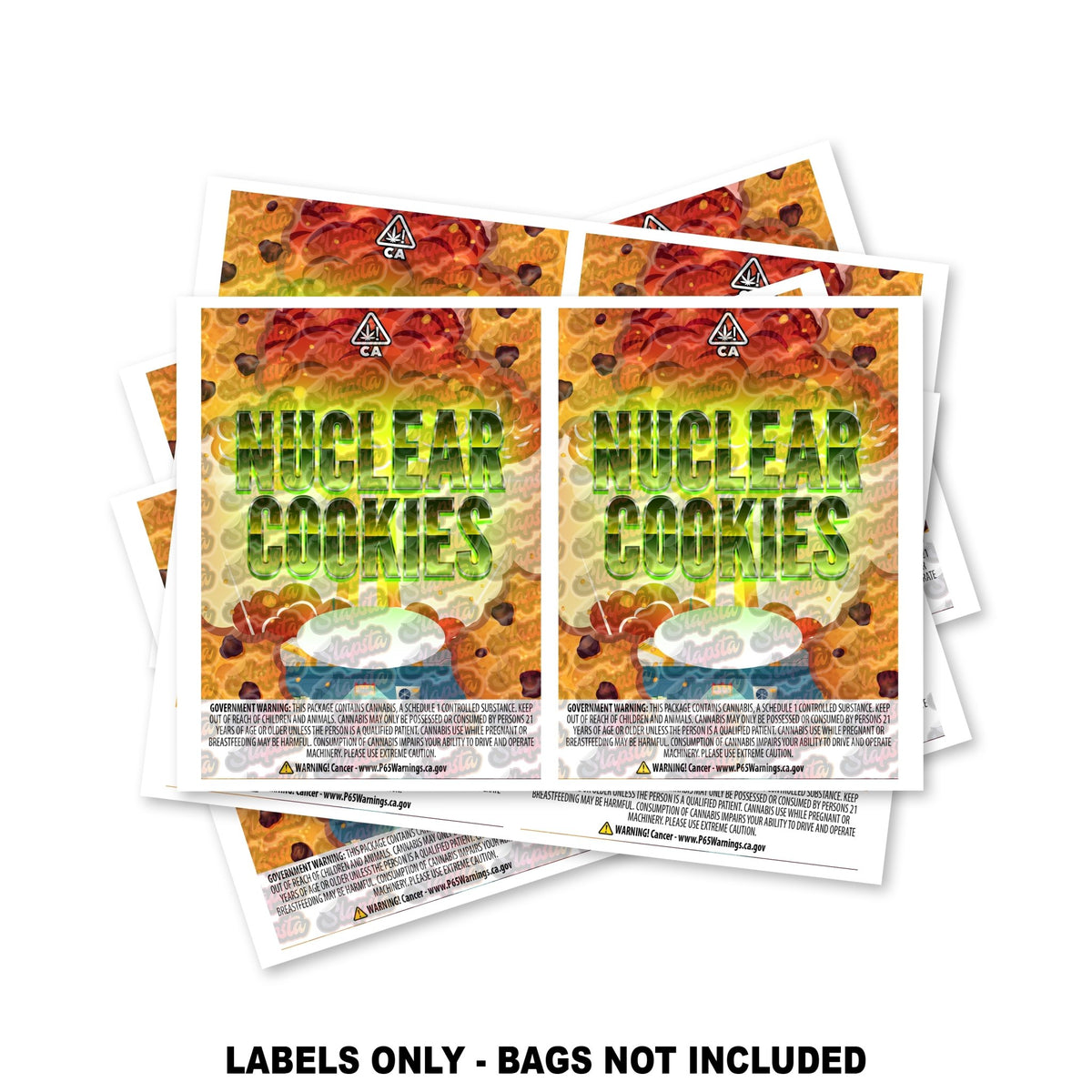 SLAPSTA - Nuclear Cookies 2 Mylar Bag Labels ONLY