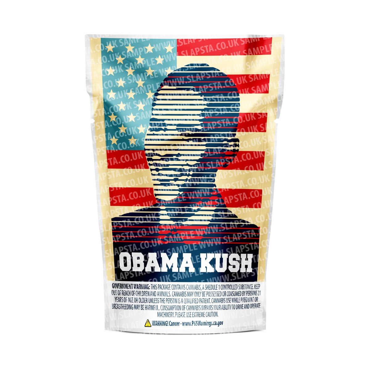 SLAPSTA - Obama Kush Mylar Pouches Pre-Labeled