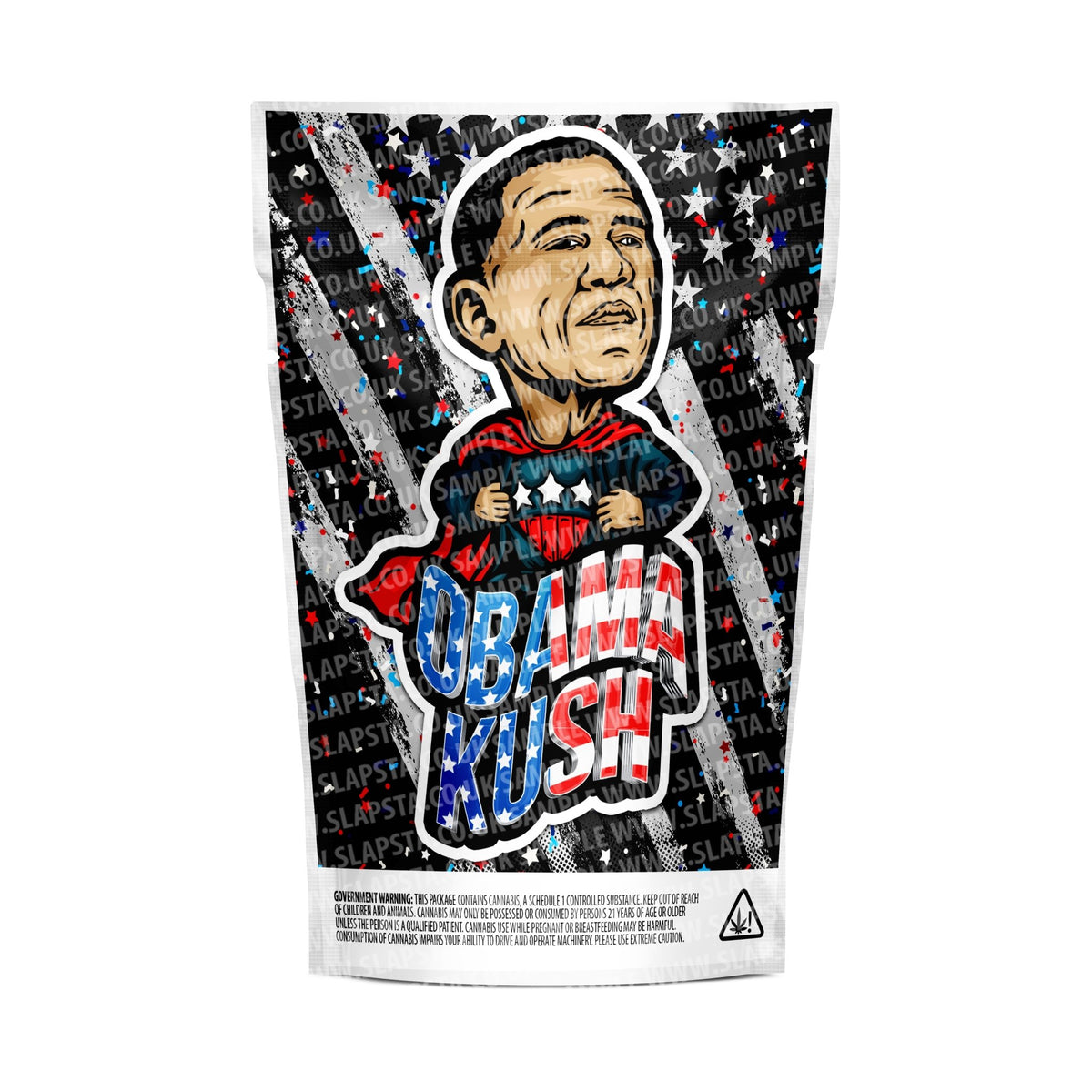 SLAPSTA - Obama Kush Mylar Pouches Pre-Labeled