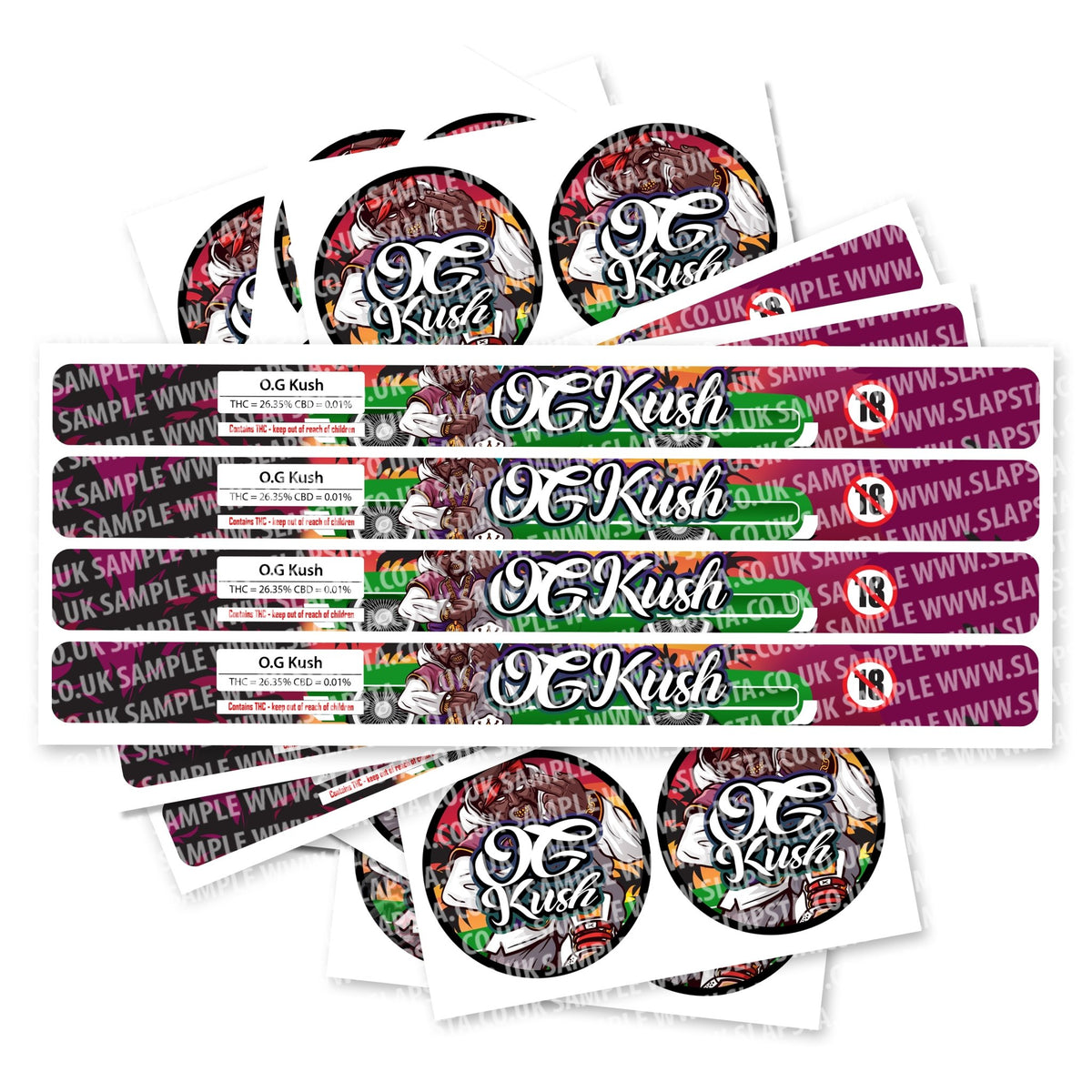 SLAPSTA - OG Kush Pressitin Strain Labels