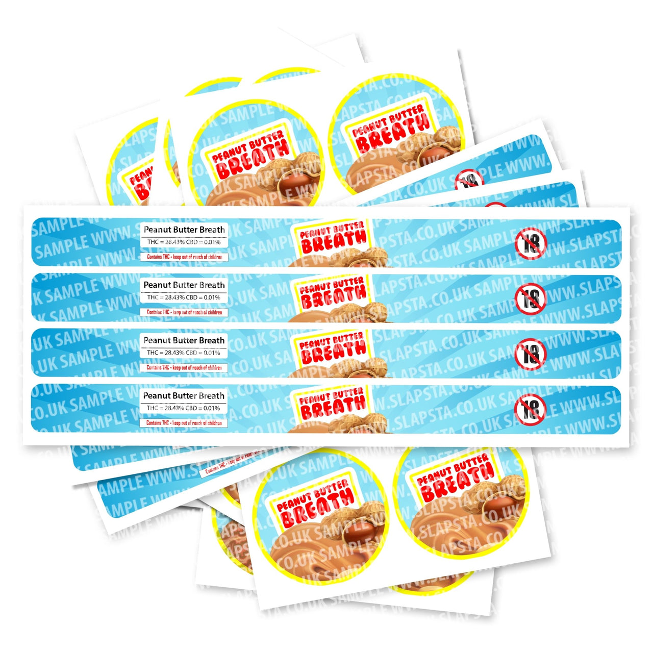 SLAPSTA - Peanut Butter Breath Pressitin Strain Labels